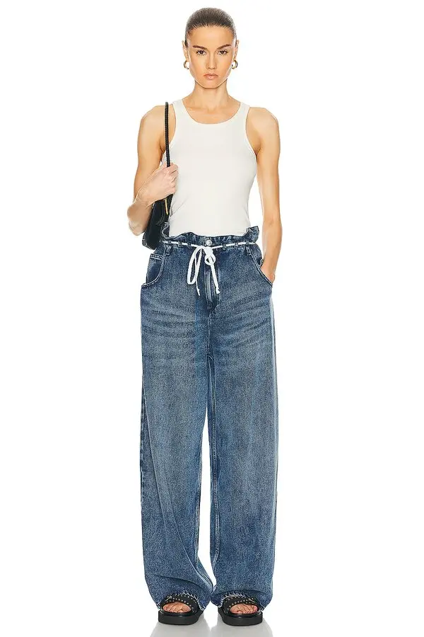 Isabel Marant Étoile Jordy Baggy Wide Leg Denim - Light Blue