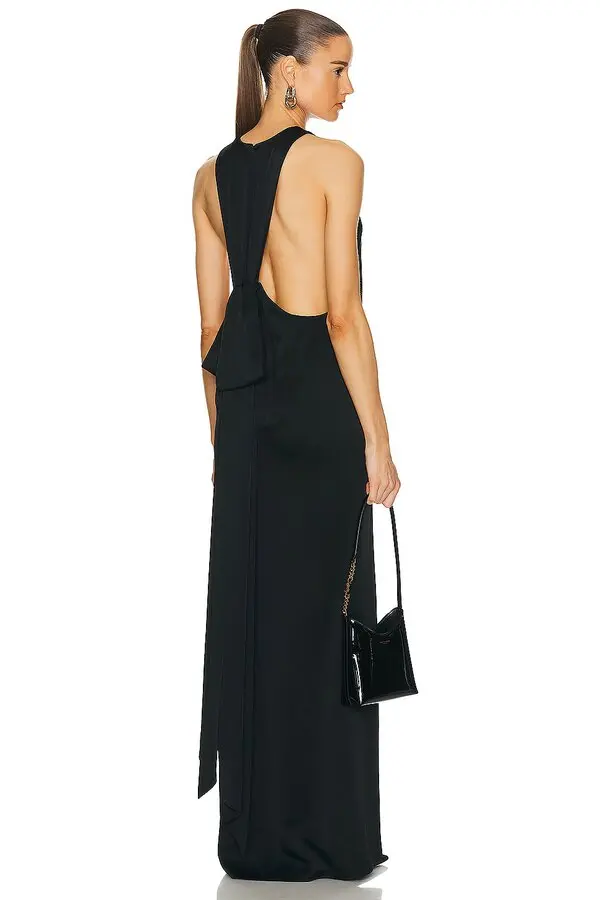 Saint Laurent Satin Maxi Dress - Noir