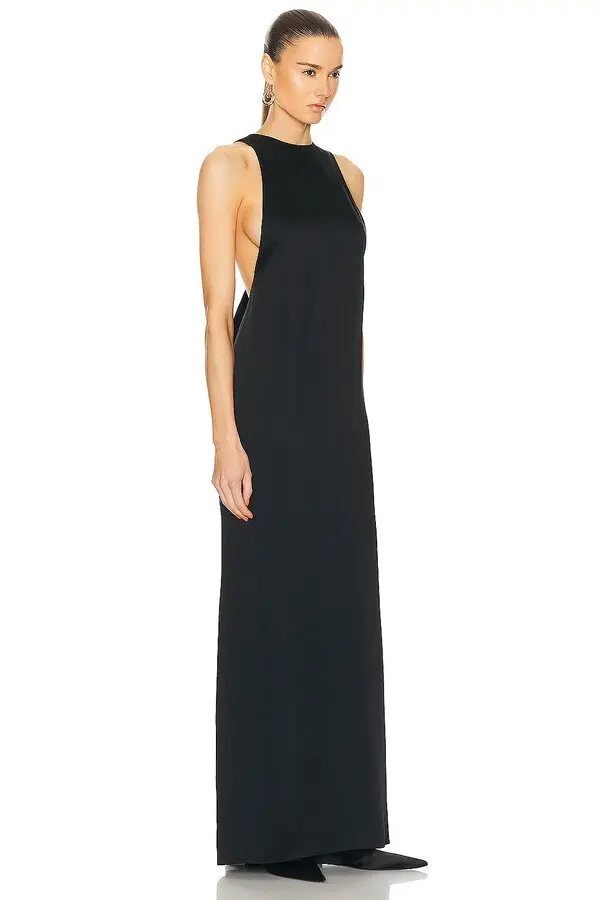 Saint Laurent Satin Maxi Dress - Noir