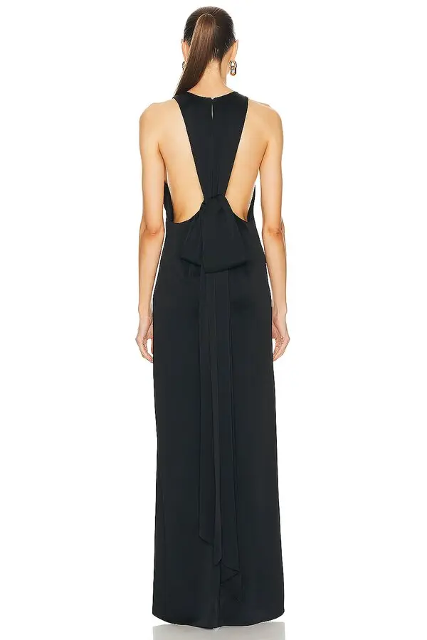Saint Laurent Satin Maxi Dress - Noir