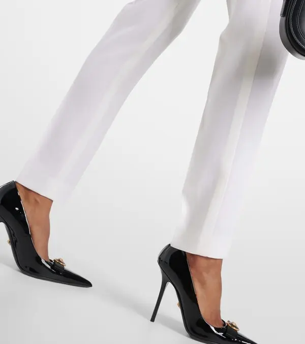 Versace High-rise Slim Wool Pants
