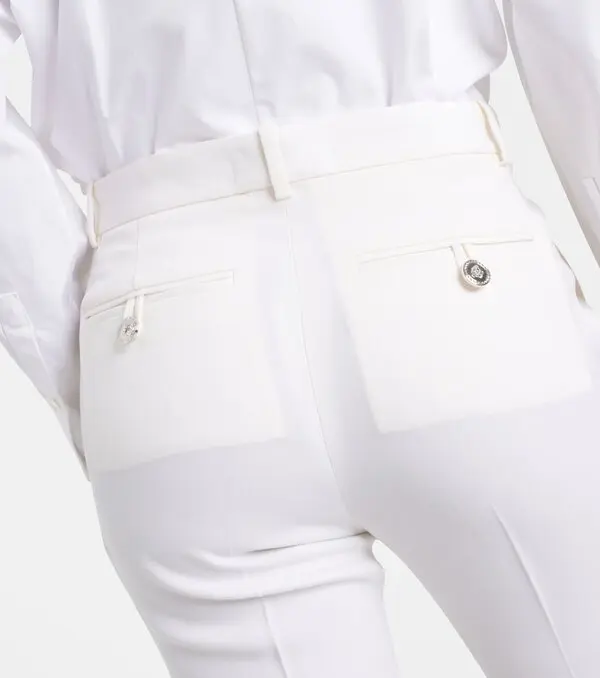 Versace High-rise Slim Wool Pants