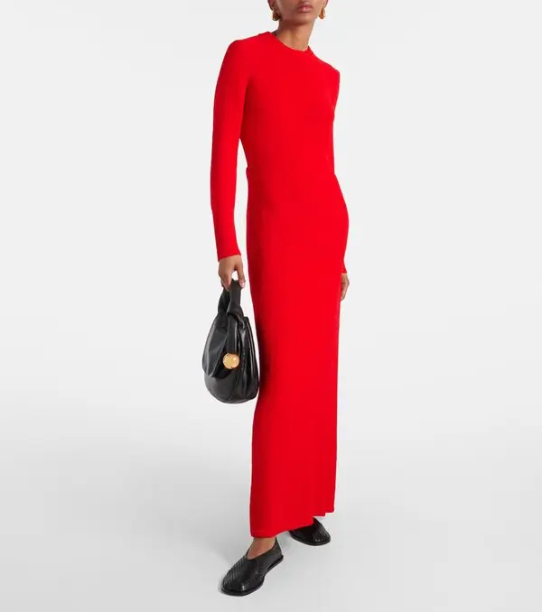 Proenza Schouler Lara Cutout Bouclé Maxi Dress - Red