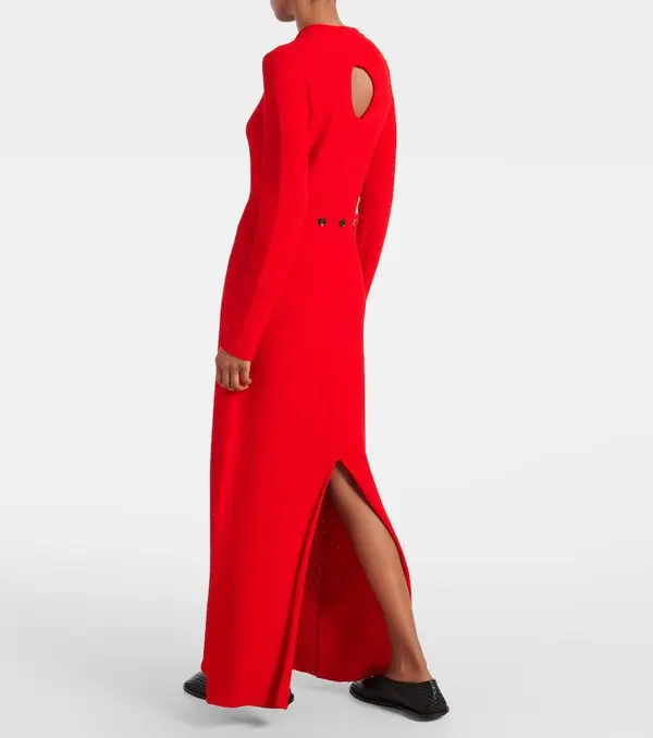 Proenza Schouler Lara Cutout Bouclé Maxi Dress - Red