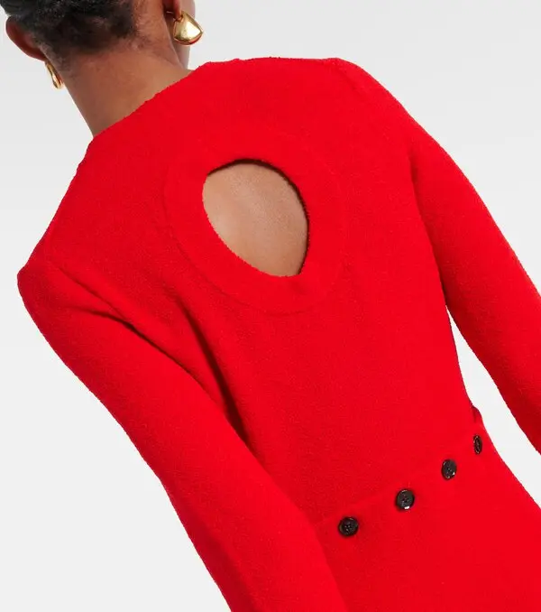 Proenza Schouler Lara Cutout Bouclé Maxi Dress - Red