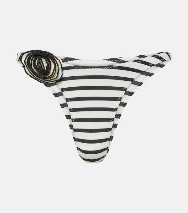 SAME Rosette '90s Striped Bikini Bottoms - White