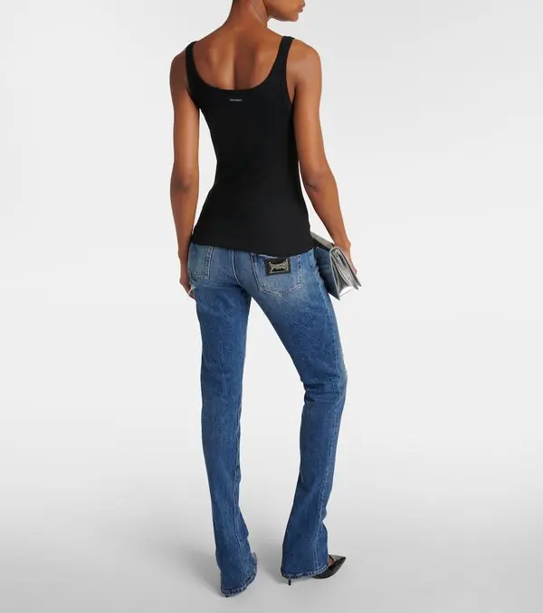Dolce & Gabbana Ribbed Cotton Tank Top - Black