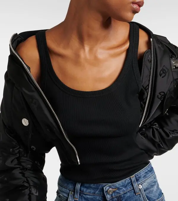 Dolce & Gabbana Ribbed Cotton Tank Top - Black
