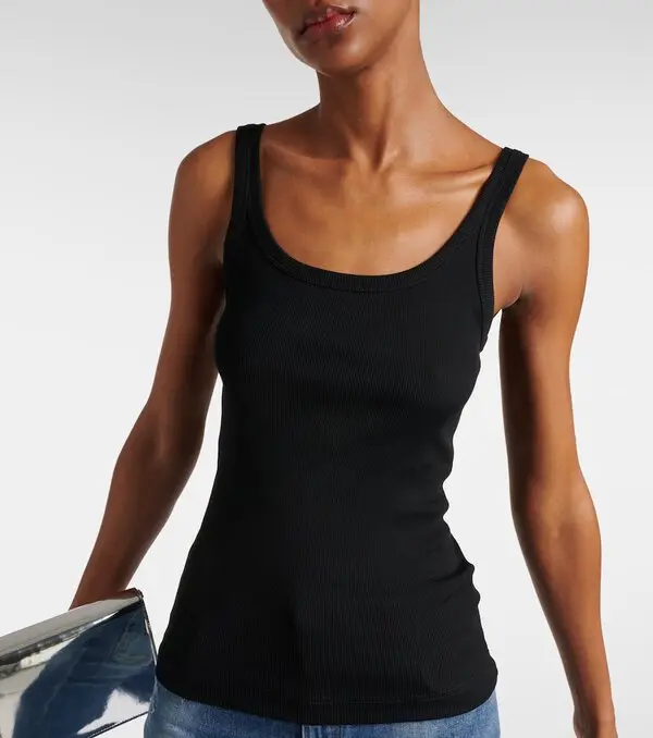 Dolce & Gabbana Ribbed Cotton Tank Top - Black