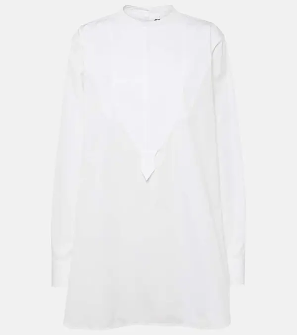 JIL SANDER Embroidered Cotton Poplin Blouse
