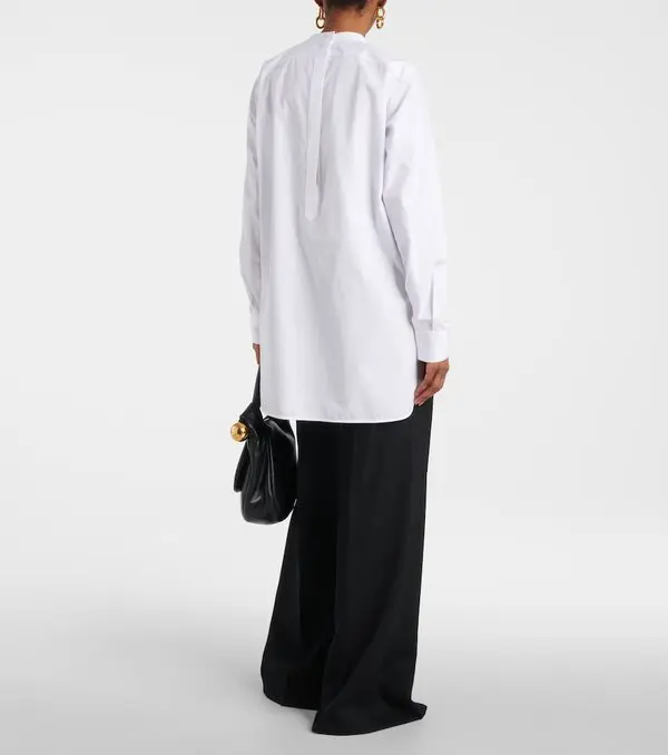 JIL SANDER Embroidered Cotton Poplin Blouse