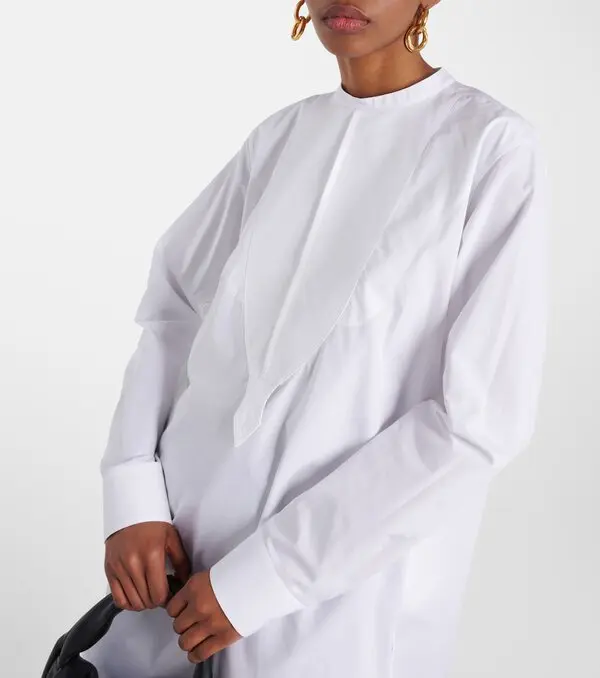 JIL SANDER Embroidered Cotton Poplin Blouse
