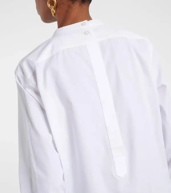 JIL SANDER Embroidered Cotton Poplin Blouse
