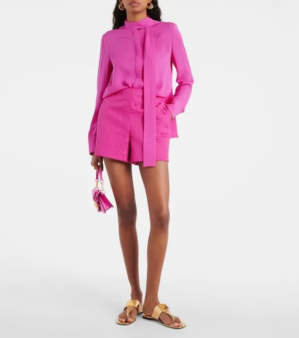 Valentino Garavani Vlogo Cotton-blend Shorts