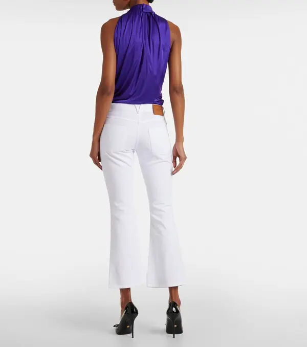 Versace Embellished Low-rise Flared Jeans