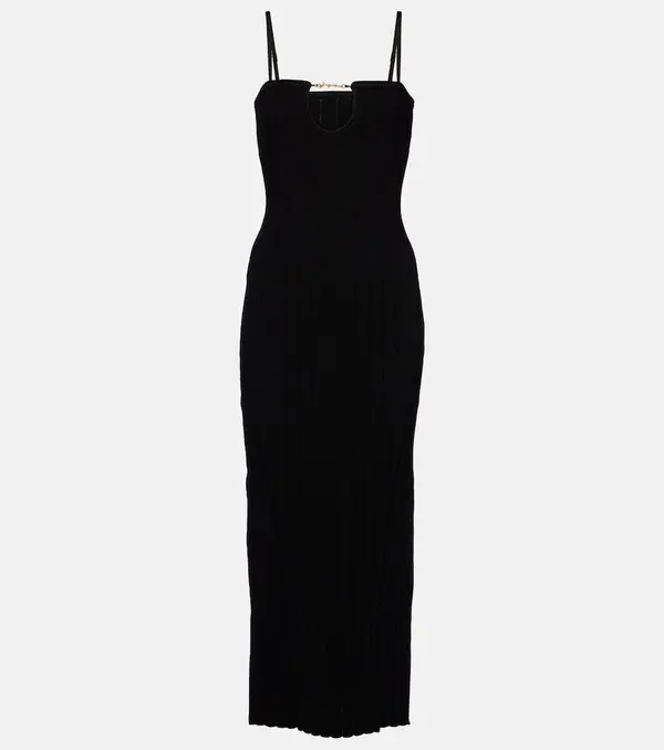 Jacquemus La Robe Sierra Bretelles Midi Dress - Black
