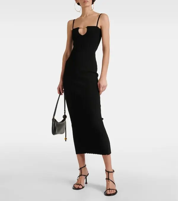Jacquemus La Robe Sierra Midi Dress - Black