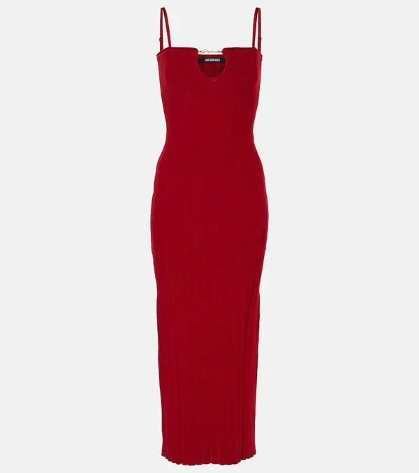 Jacquemus La Robe Sierra Bretelles Midi Dress - Red