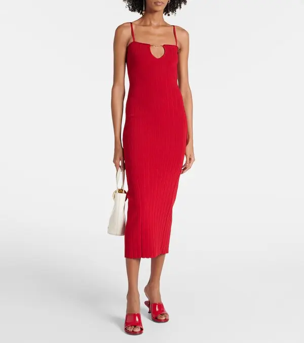 Jacquemus La Robe Sierra Midi Dress - Red