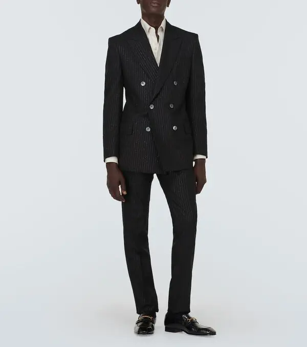 TOM FORD Atticus Striped Mohair-blend Jacquard Blazer