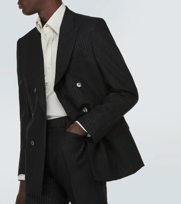 TOM FORD Atticus Striped Mohair-blend Jacquard Blazer