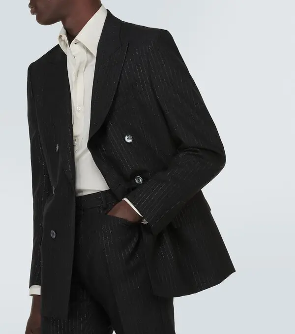 TOM FORD Atticus Striped Mohair-blend Jacquard Blazer