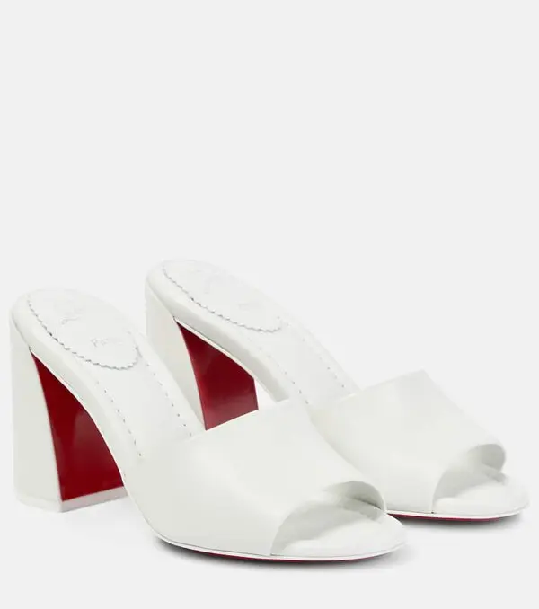 CHRISTIAN LOUBOUTIN Jane Leather Mules - White