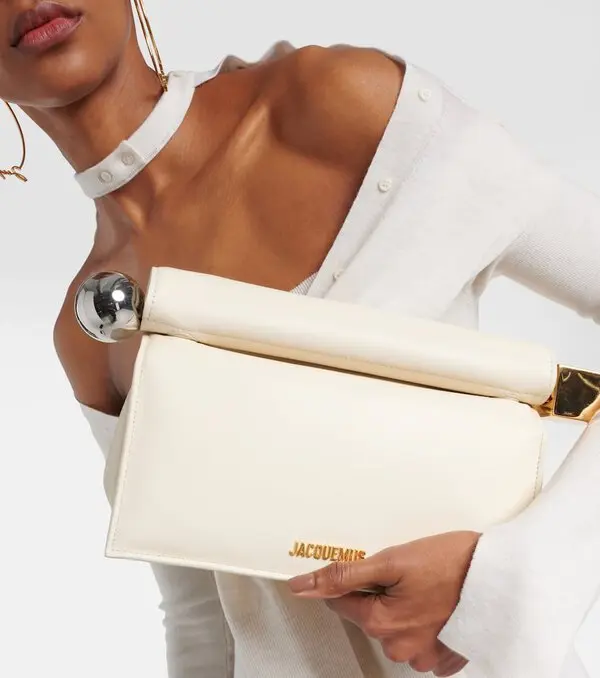 Jacquemus La Pochette Rond Carré Leather Clutch