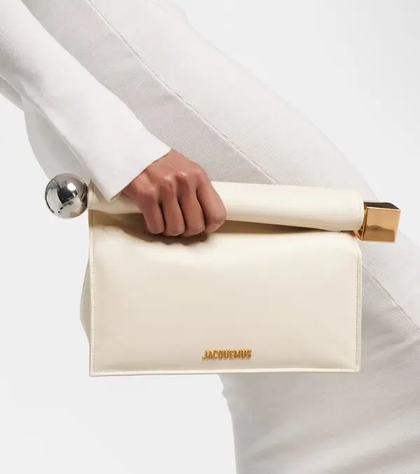 Jacquemus La Pochette Rond Carré Leather Clutch
