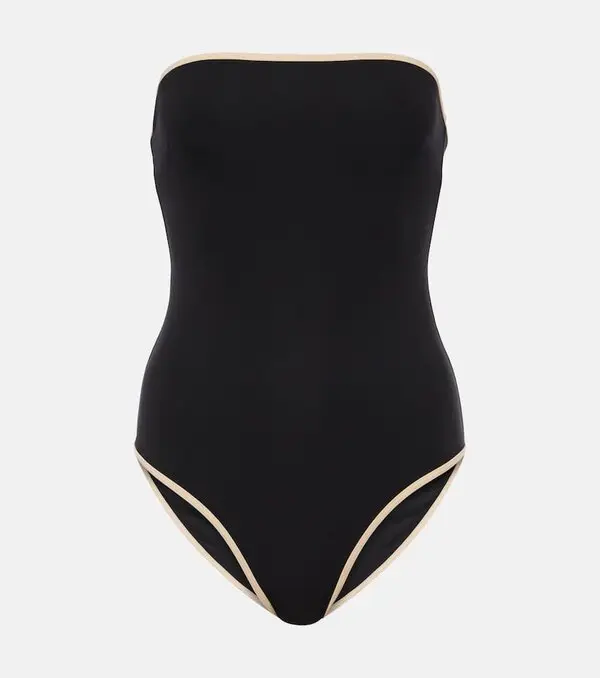 TOTEME Strapless Jersey Swimsuit - Black