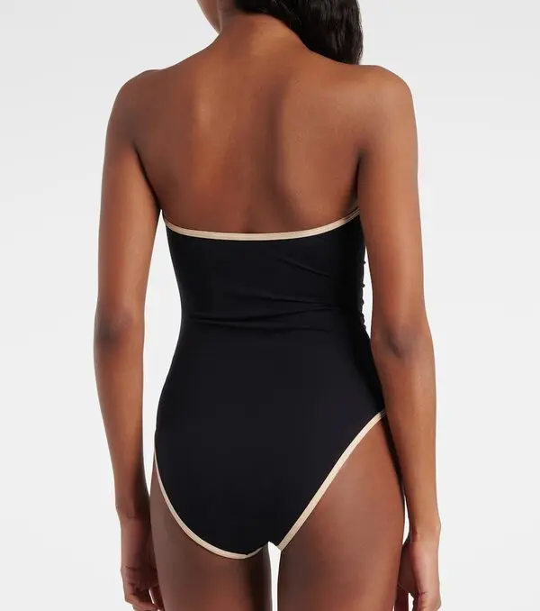TOTEME Strapless Jersey Swimsuit - Black