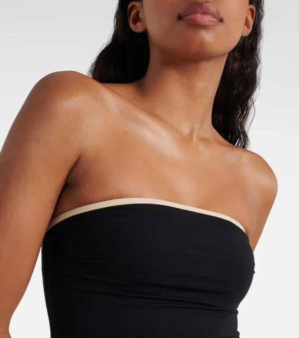 TOTEME Strapless Jersey Swimsuit - Black