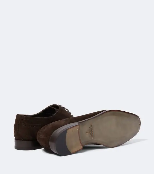 Manolo Blahnik Witney Suede Brogues - Brown