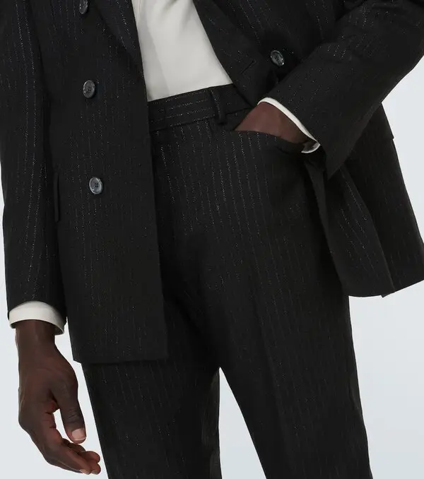TOM FORD Atticus Striped Mohair-blend Jacquard Slim Pants