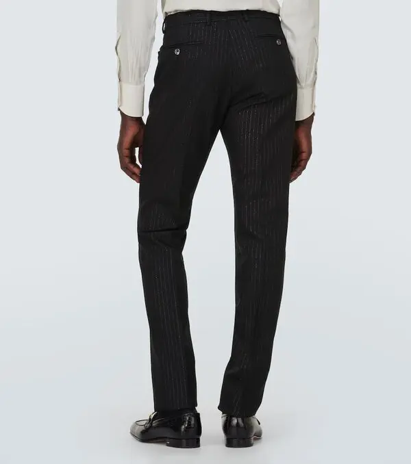TOM FORD Atticus Striped Mohair-blend Jacquard Slim Pants