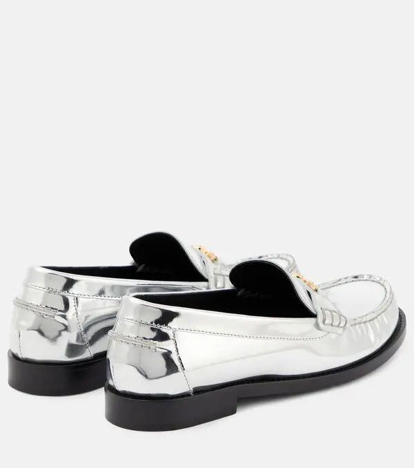 Versace Medusa '95 Metallic Leather Loafers - Silver