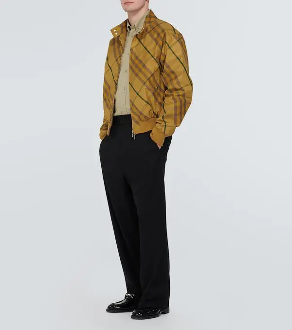 Burberry Check Cotton Twill Bomber Jacket - Yellow