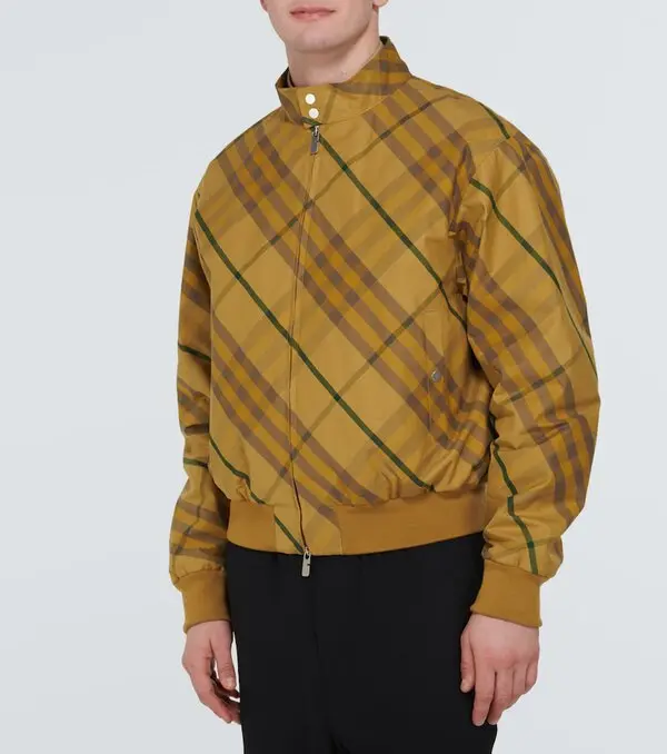 Burberry Check Cotton Twill Bomber Jacket - Yellow