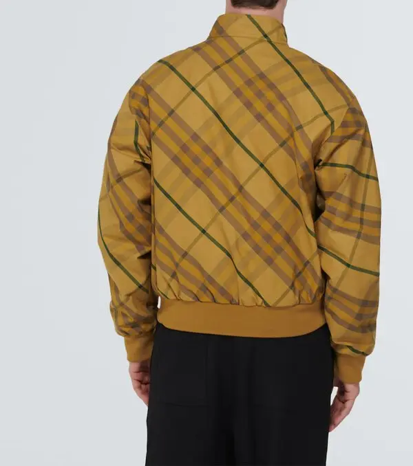 Burberry Check Cotton Twill Bomber Jacket - Yellow