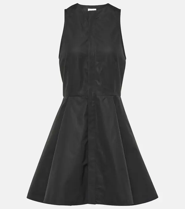 AMI Paris Godet Cotton Poplin Shirt Dress - Black
