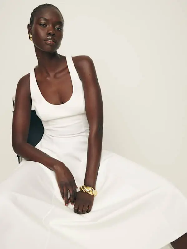 Reformation Mikol Knit Dress In Ivory - 70% Off | Editorialist