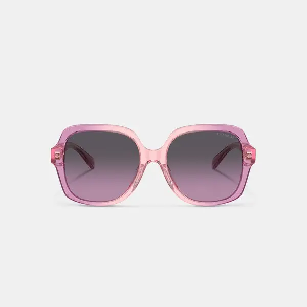 COACH Ombré Oversized Square Sunglasses - Pink Purple Gradient