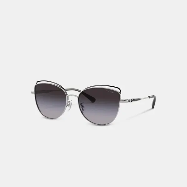 COACH Bandit Wire Oval Sunglasses - Grey Gradient