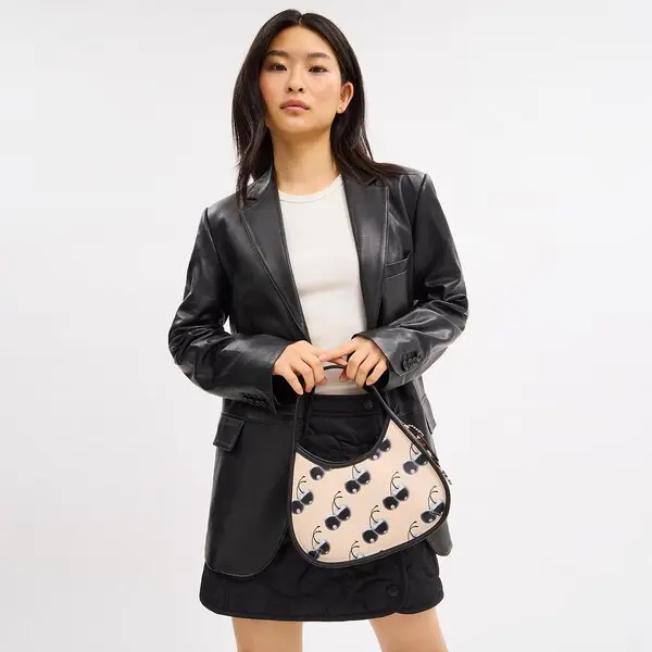 COACHTOPIA Ergo Shoulder Bag In Leather With Cherry Print