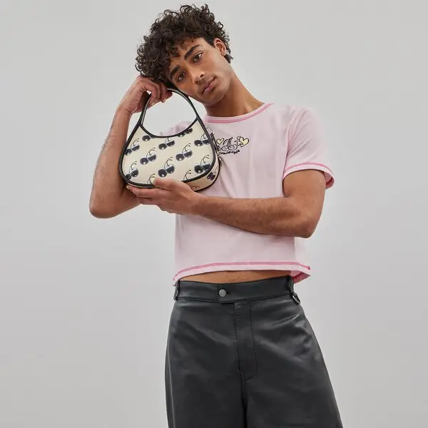 COACHTOPIA Ergo Shoulder Bag In Leather With Cherry Print