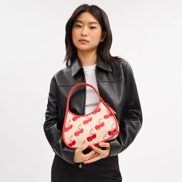 COACHTOPIA Ergo Shoulder Bag In Leather With Cherry Print