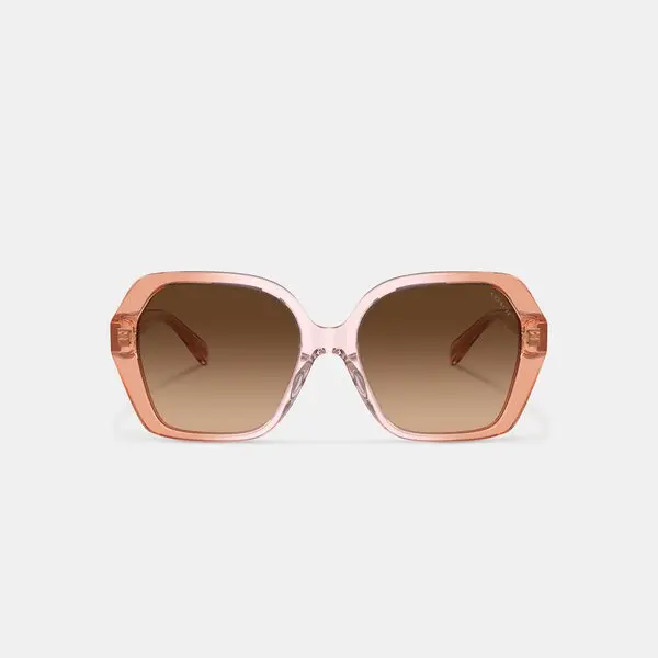 COACH Signature Ombré Geometric Square Sunglasses - Brown Gradient