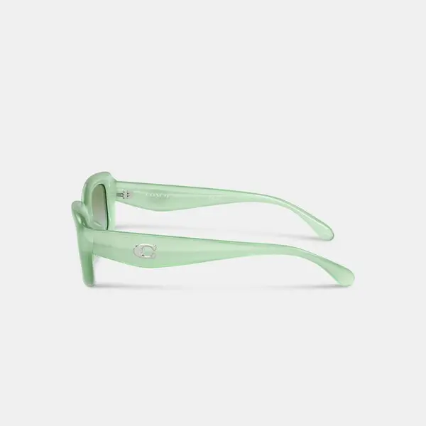 COACH C Hardware Narrow Rectangle Sunglasses - Mint