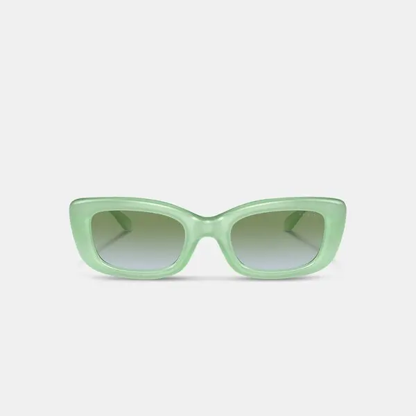 COACH C Hardware Narrow Rectangle Sunglasses - Mint
