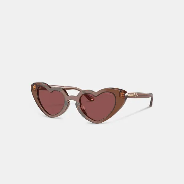 Coach Charms Heart Sunglasses - Transparent Brown | Editorialist display picture 1